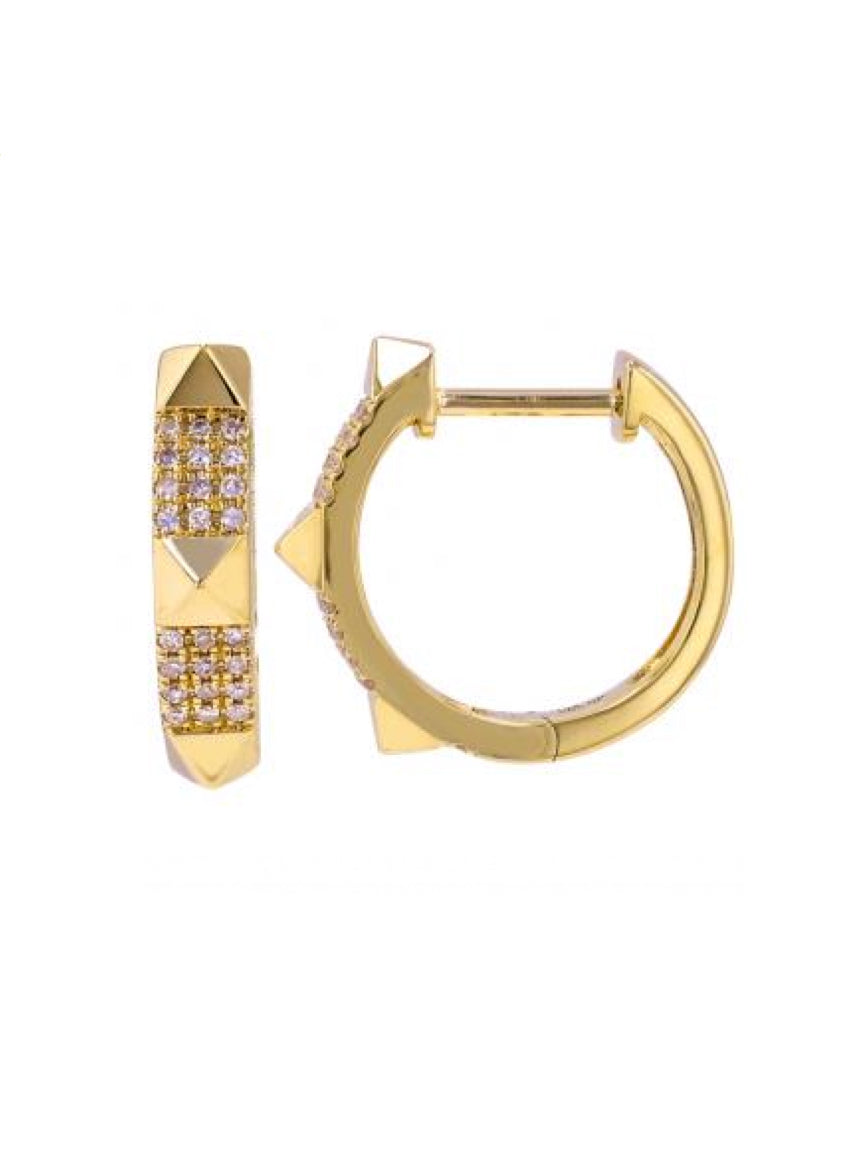 Diamond Studded Mini Hoops – Royan Jewelry